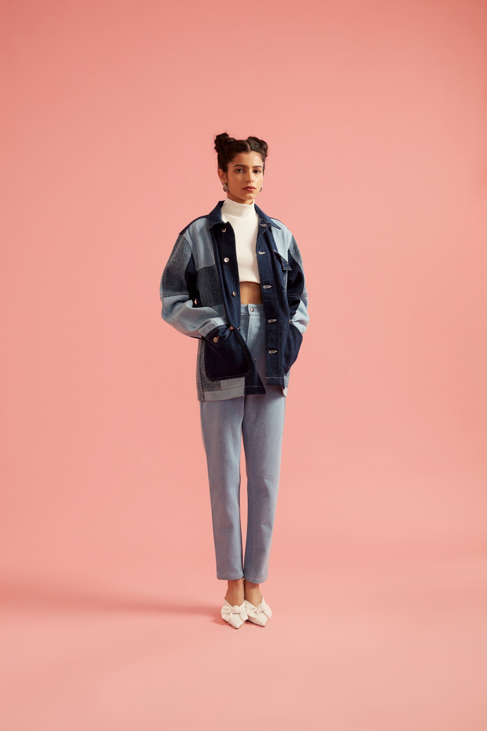 Colorblock Denim Jacket